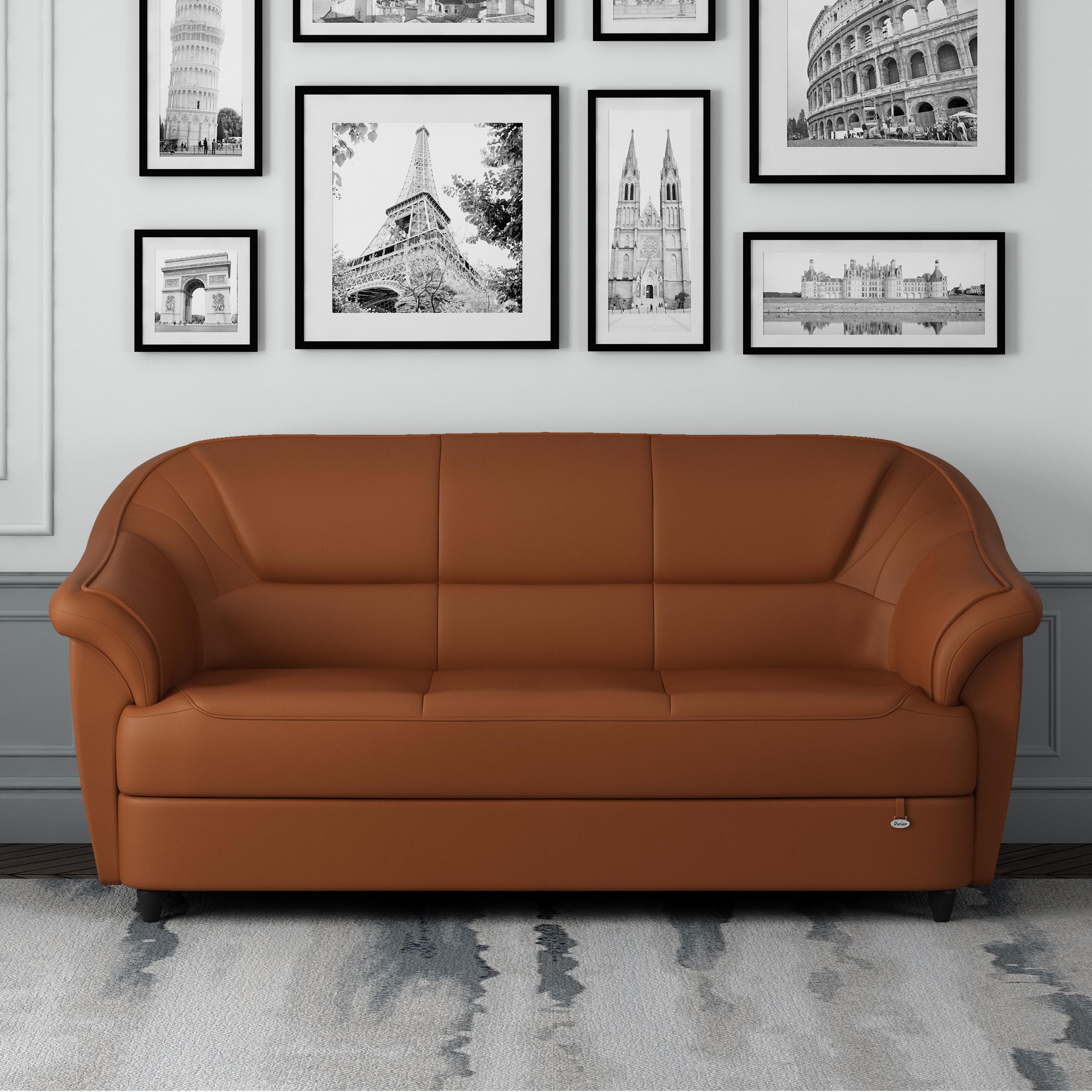 Buy Berry Three Seater Cinnamon Brown Leatherette Sofa Online Durian
