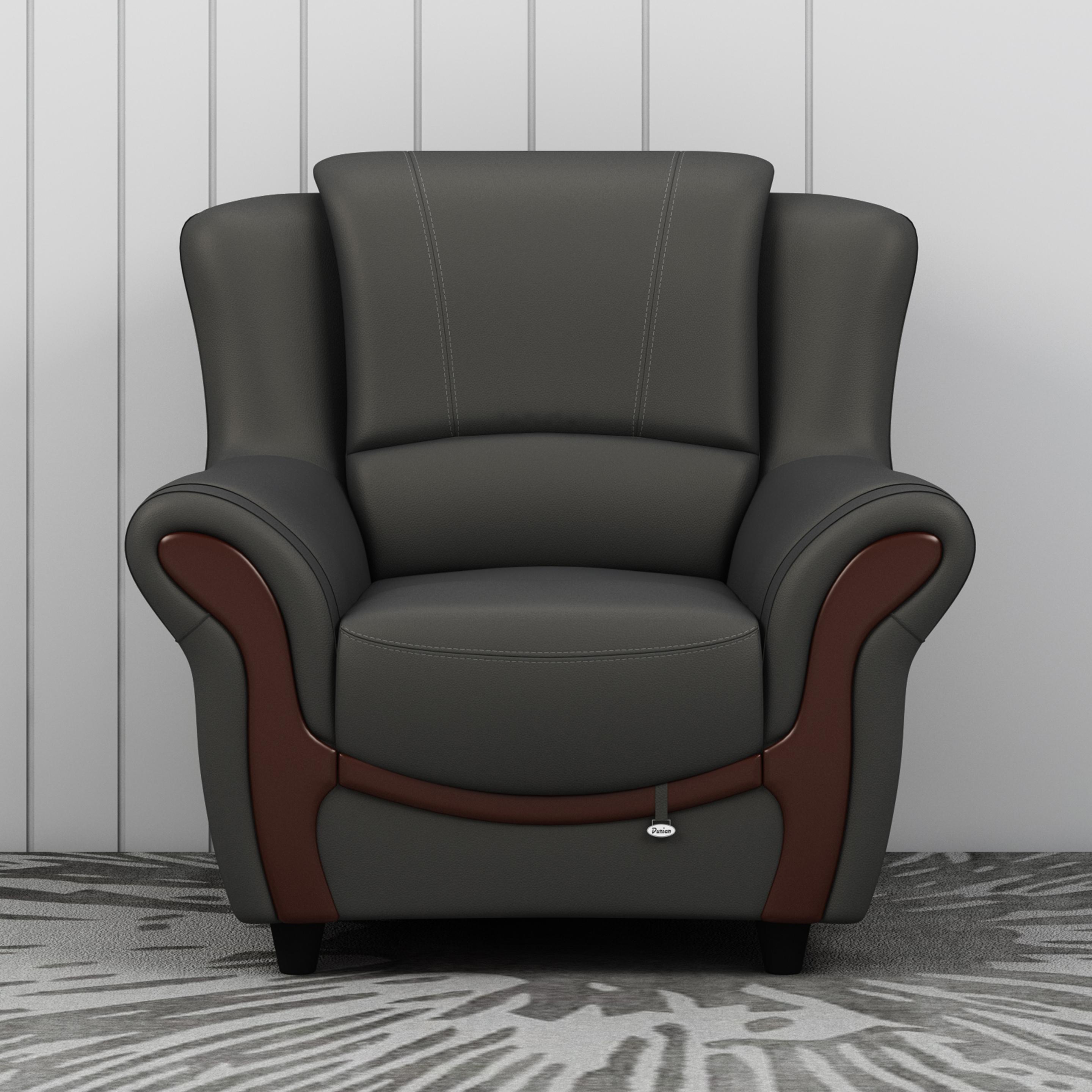 Buy Blos One Seater Ash Grey Leatherette Sofa Online at Durian