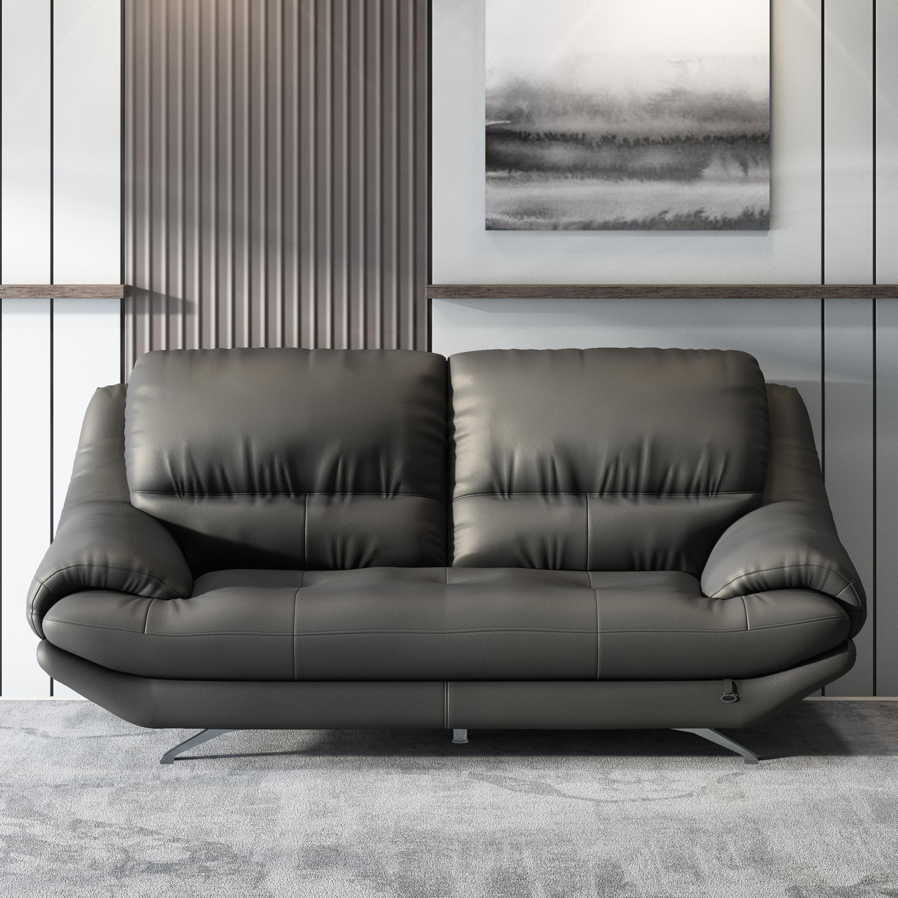 Buy Clarkson Three Seater Slate Grey Leatherette Sofa at Durian