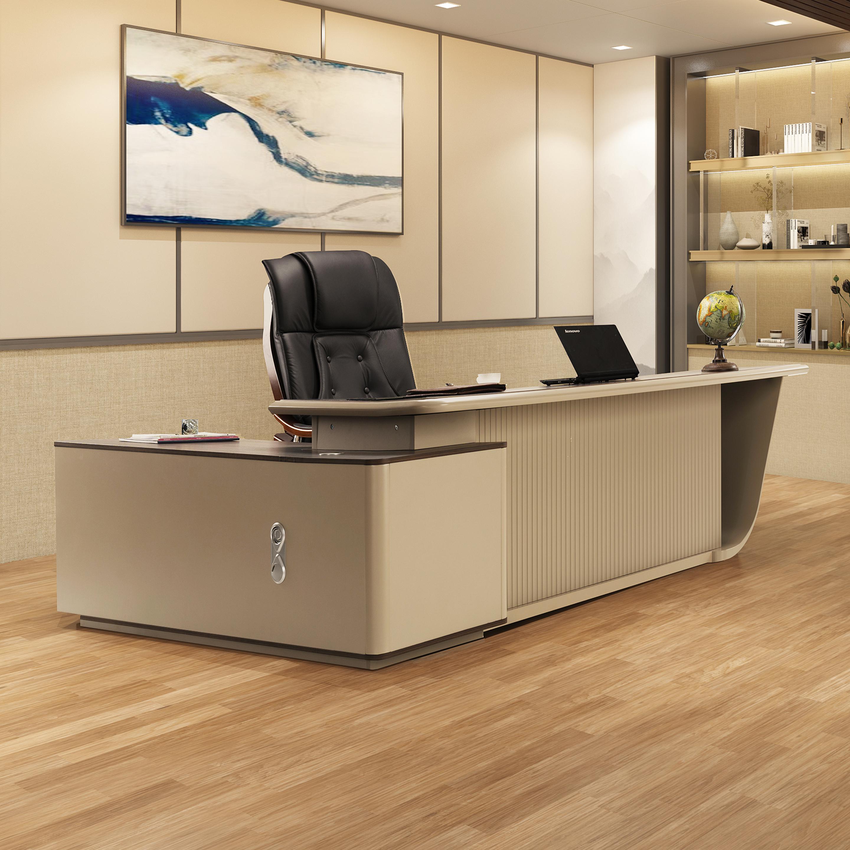 Buy Savannah-Right Engineered Wood Brown/Grey Director's Desk online at ...