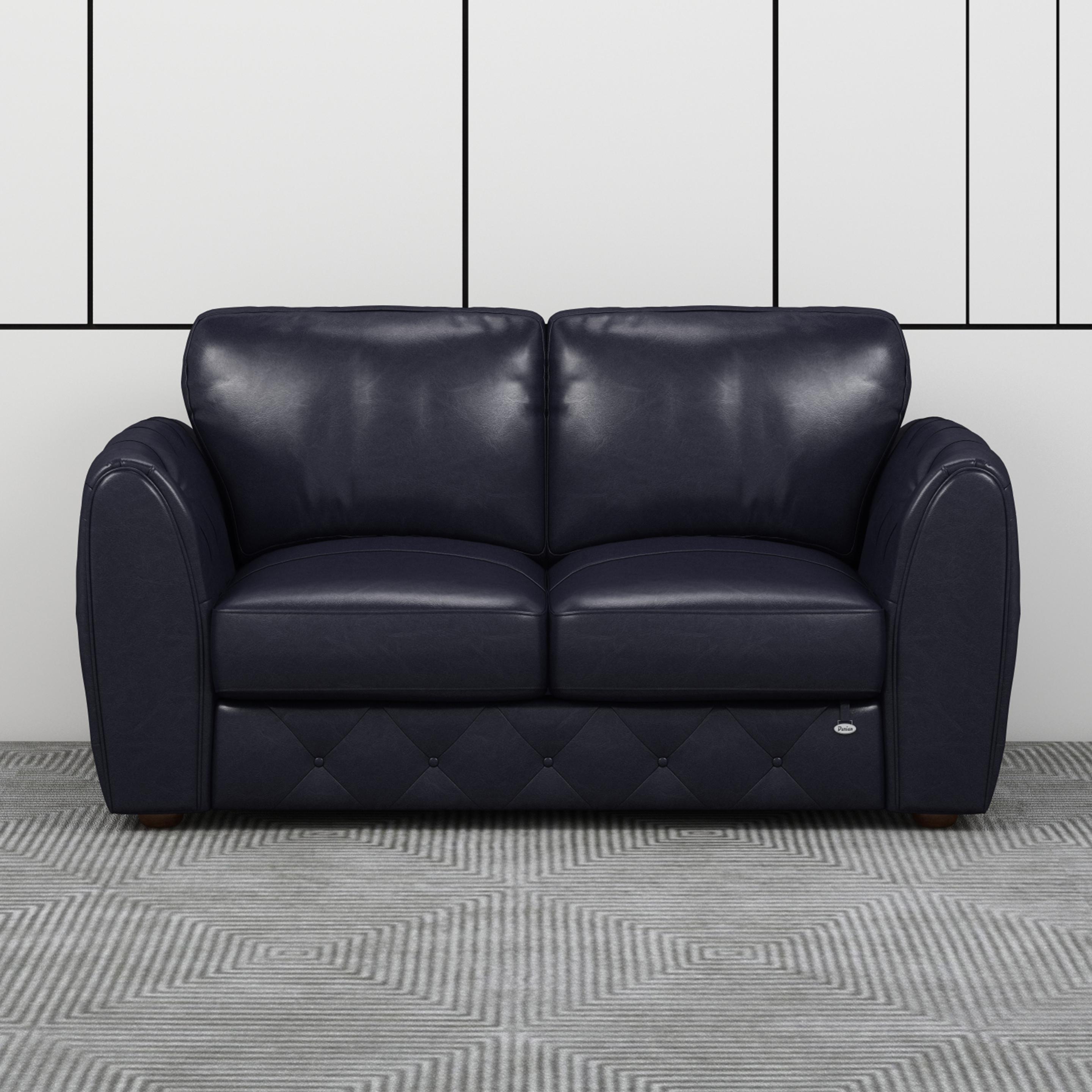 Buy Julian Two Seater Indigo Blue Leatherette Sofa at Durian