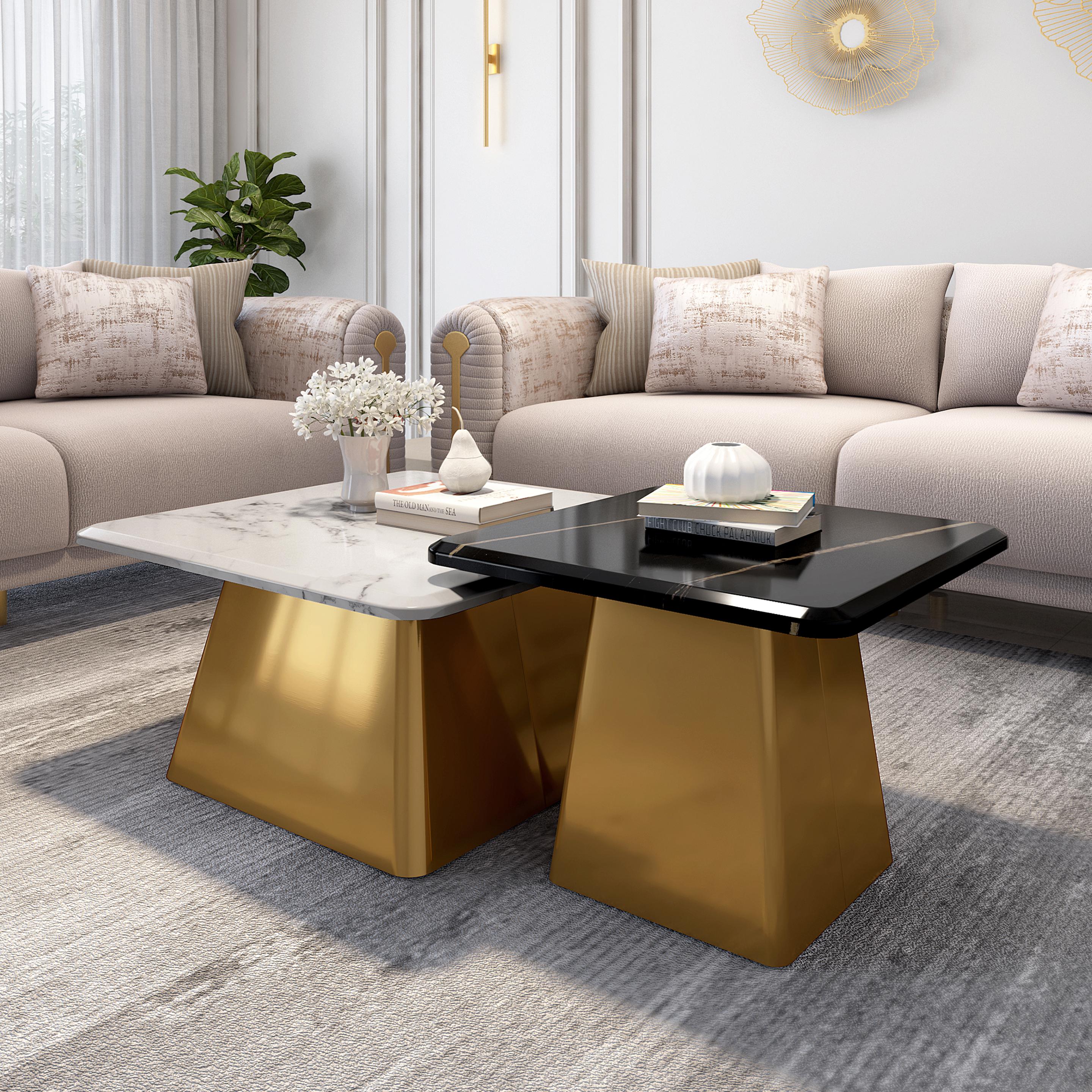 Buy Alberta Treble Tone Composite Marble Coffee & Center Table