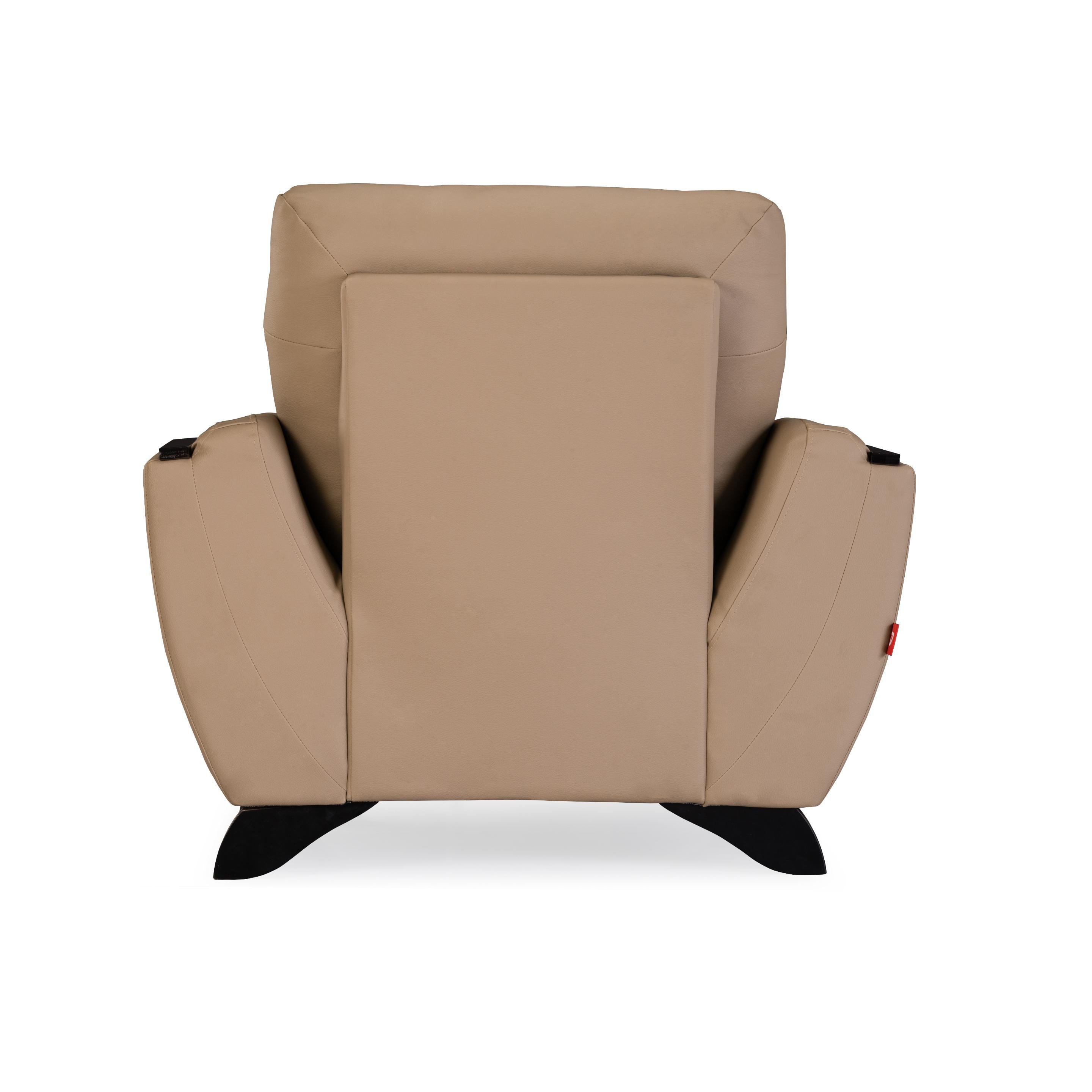 Buy Davos One Seater Beige Premium Leatherette Sofa Online at Durian