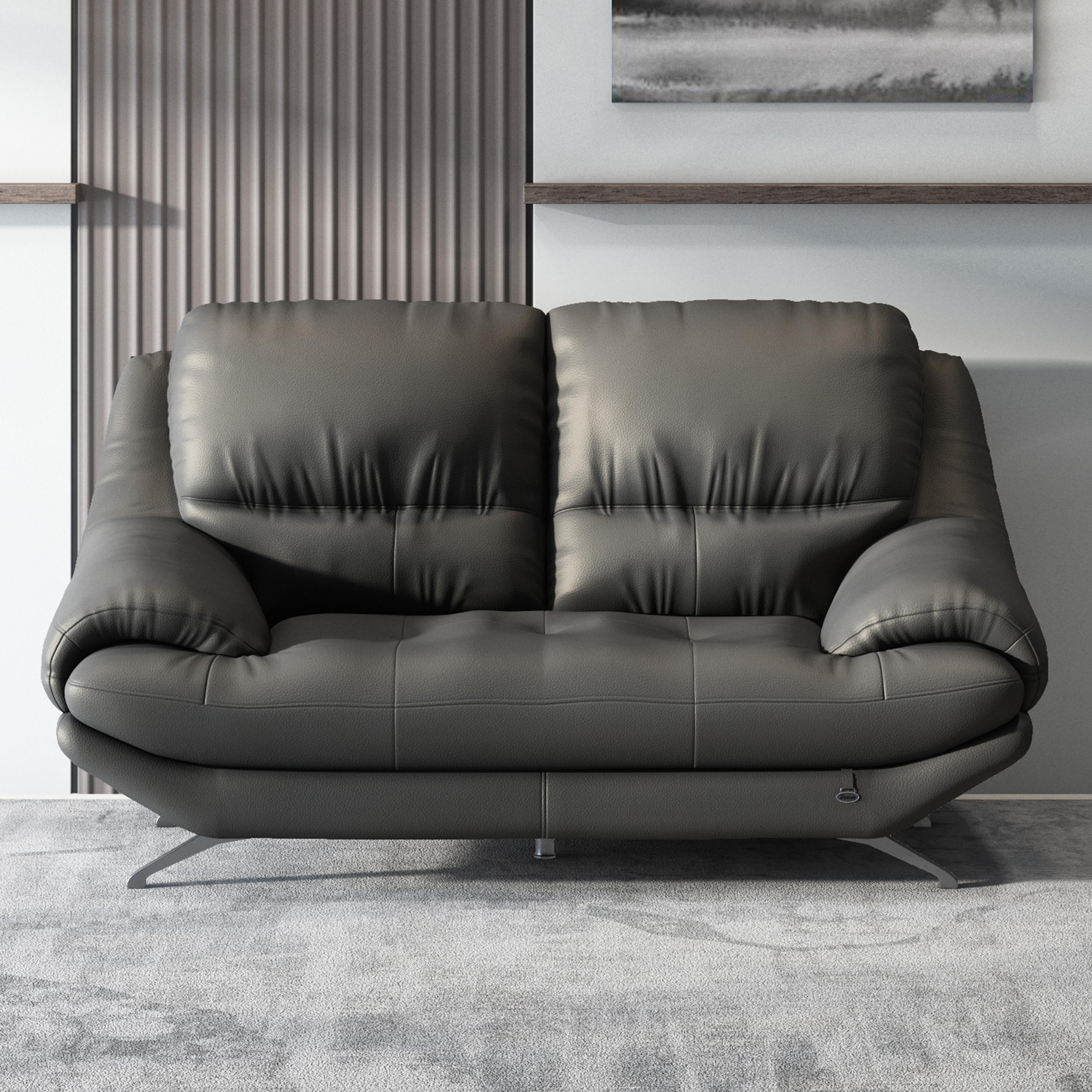 Buy Clarkson Two Seater Slate Grey Leatherette Sofa at Durian