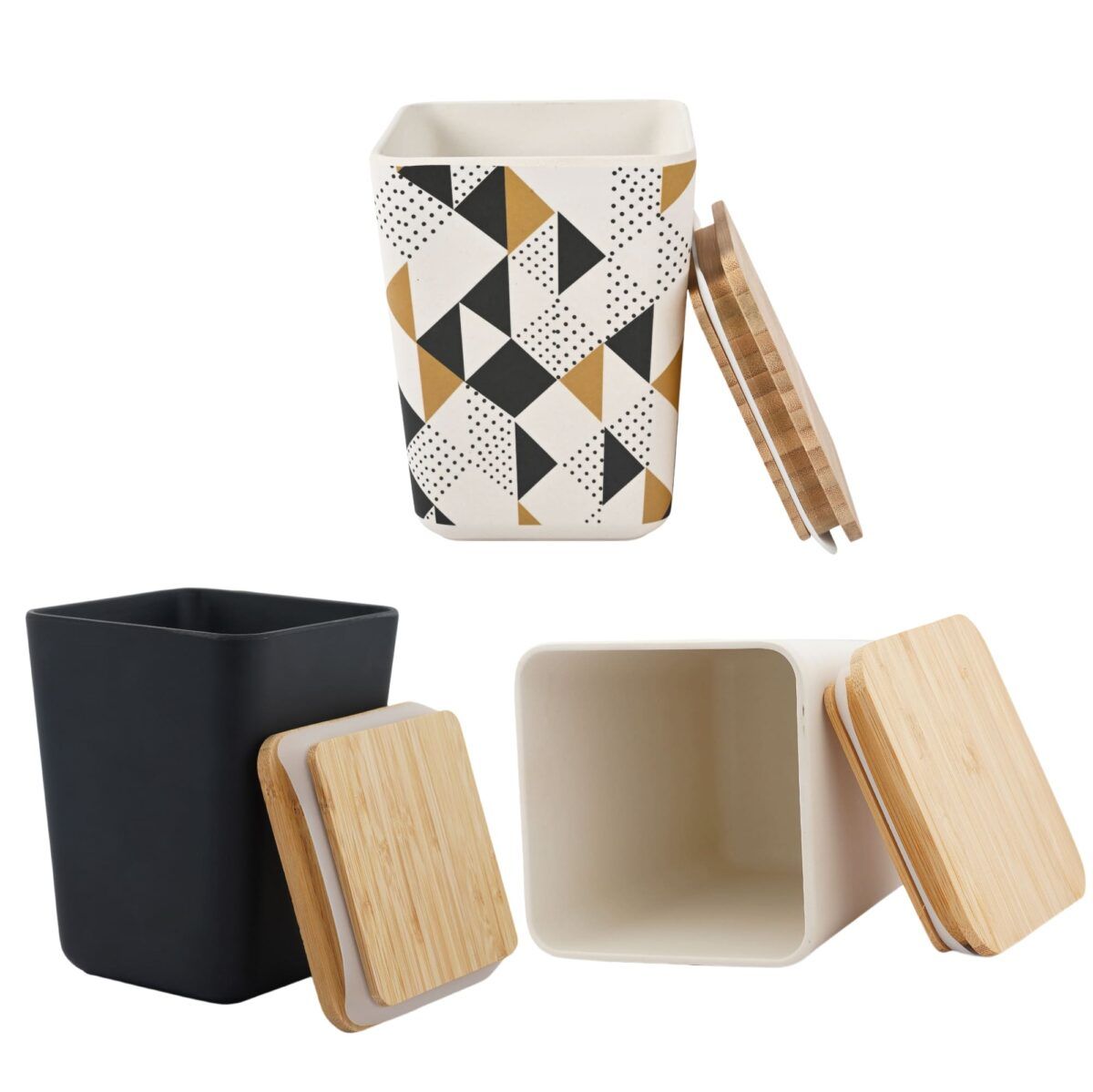 Eco-Friendly Bamboo Storage Container (Set of 3)