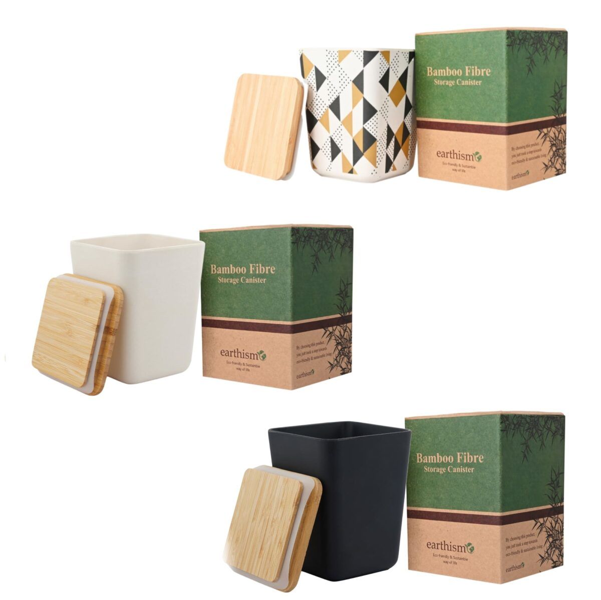 Eco-Friendly Bamboo Storage Container (Set of 3)