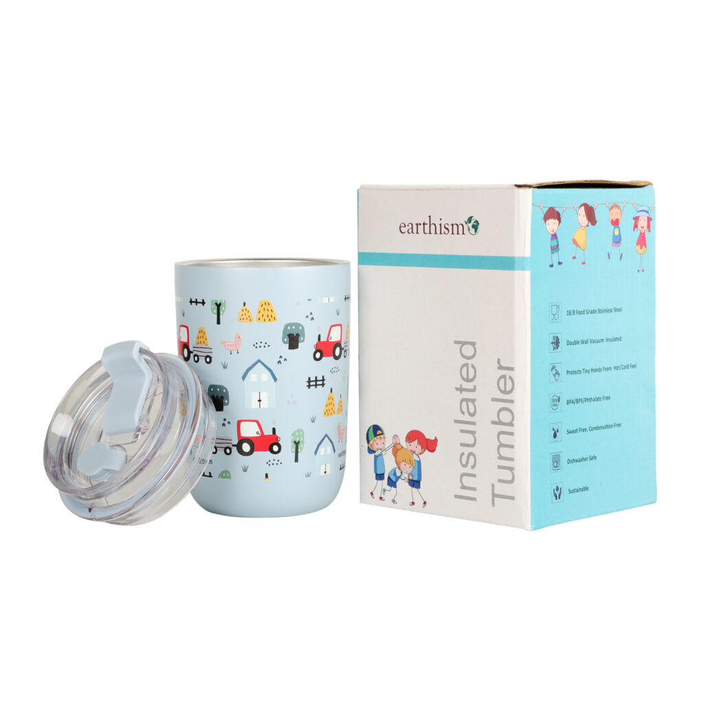 Double Wall Insulated Stainless Steel Kids 300 Ml Tumbler with Lid and ...