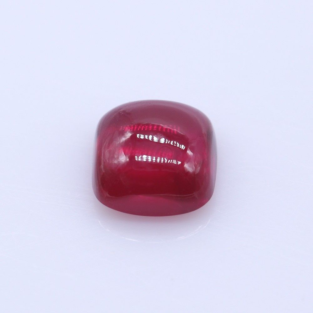 Certified Ruby (Synthetic) Cushion Cabochon Gemstone | My Earth Stone