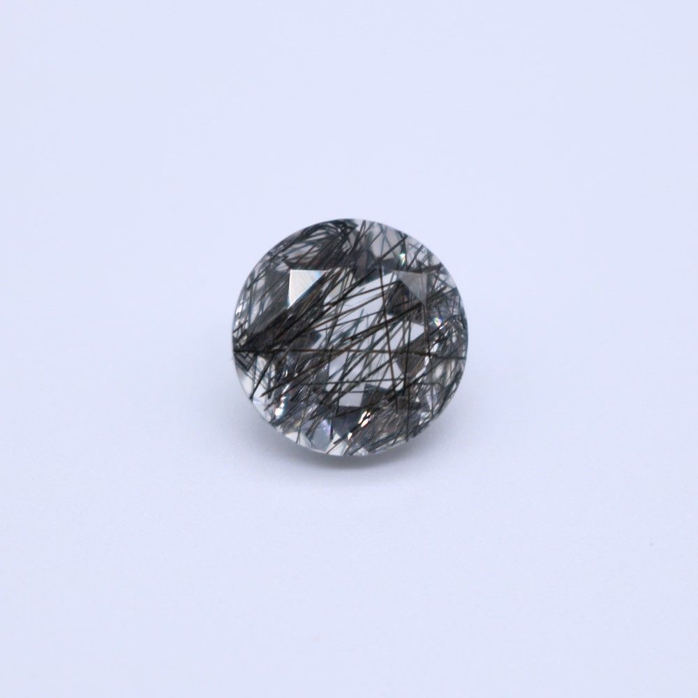 Natural Black Rutile Round Faceted Gemstone | My Earth Stone
