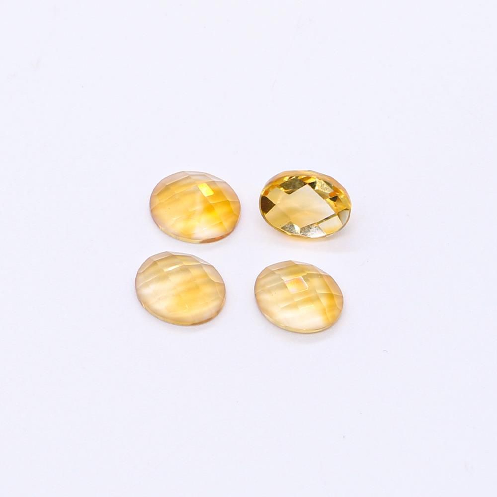 Materials 12x10 mm oval Citrine 10x8 mm oval checker cut Yellow Quartz ...