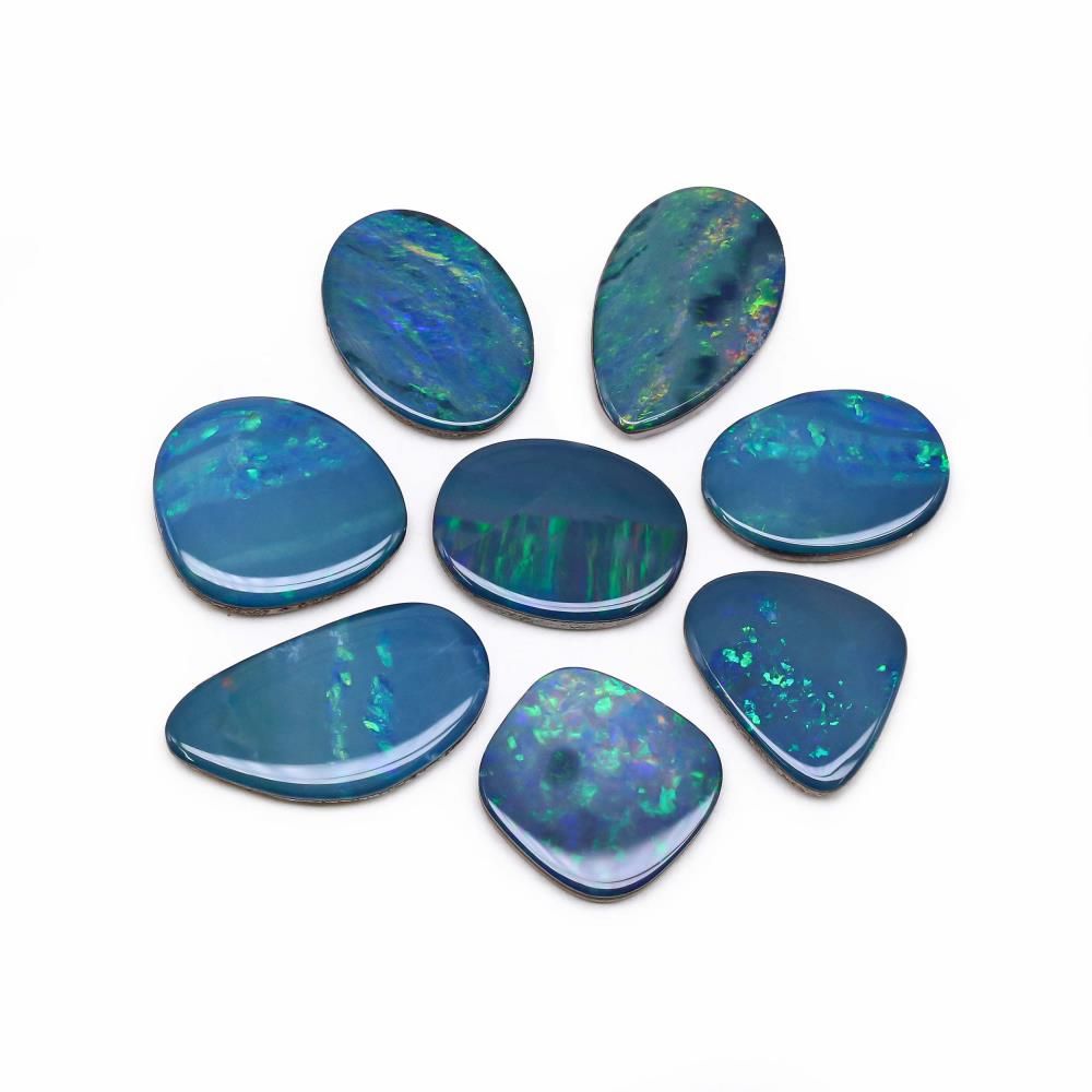 Australian Opal Smooth Doublet Slices | Natural Boulder Opal | My Earth ...