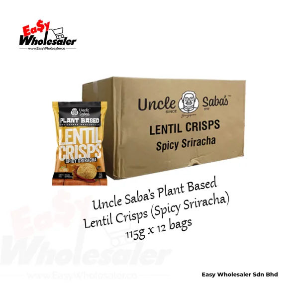 Uncle Saba's Plant Based Lentil Crisps Spicy Sriracha 115g