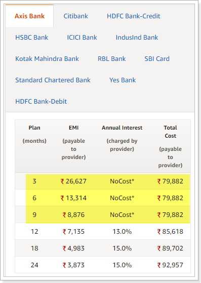 Laptops Debit Card EMI Details 2019 [Updated]