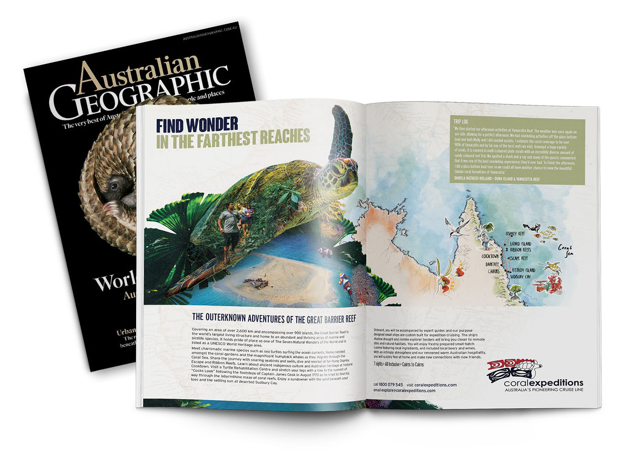 Coral-magazine-DPS-ad-mockup | em creative/digital