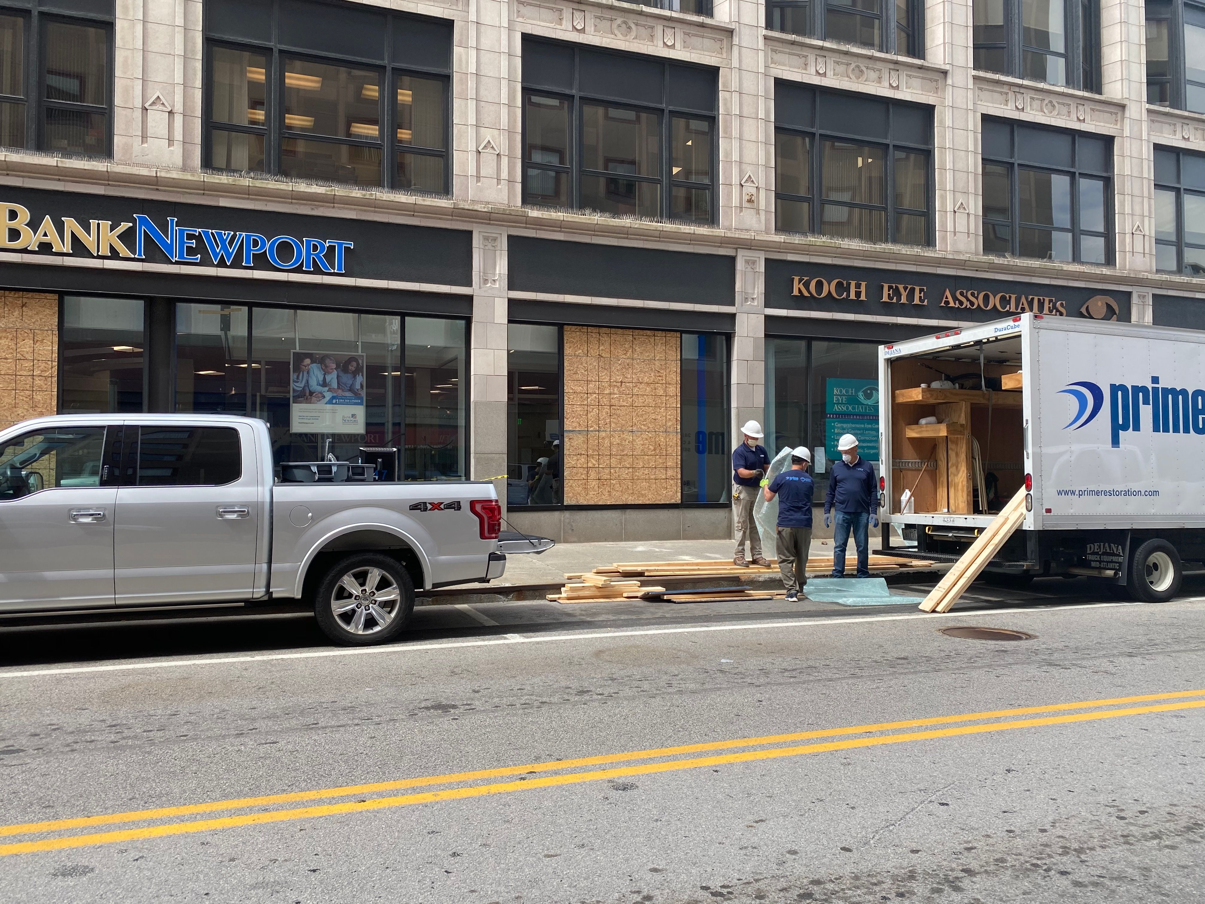 Downtown Providence bank branches damaged during riots
