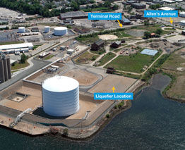 Construction continues at liquefaction facility at Fields Point