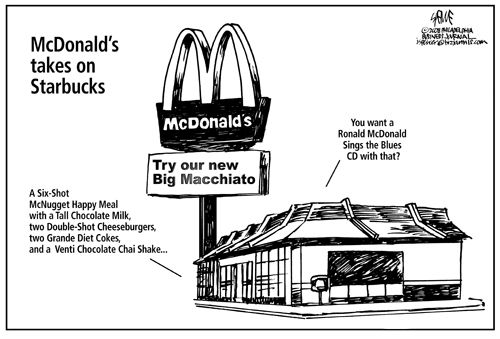 Editorial Cartoon: McDonald’s takes on Starbucks
