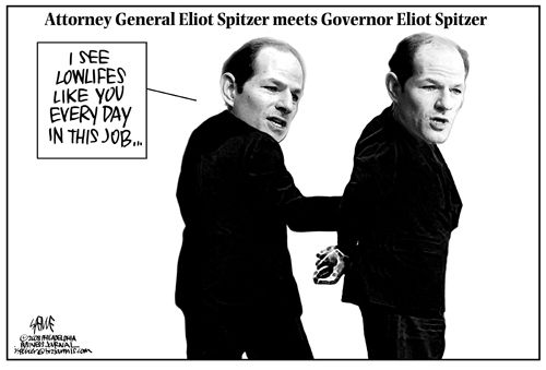 Editorial Cartoon: Spitzer v. Spitzer