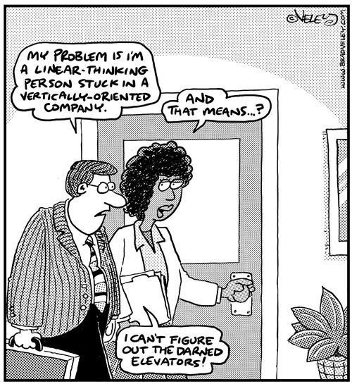 Editorial Cartoon: Vertical Thinking