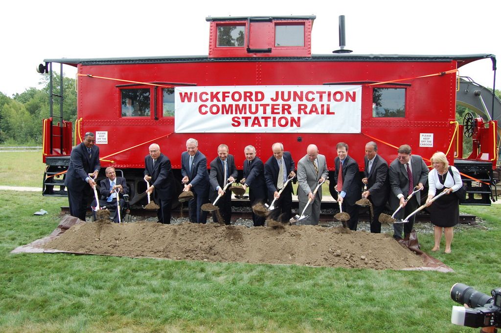 Officials break ground on MBTA station at Wickford Junction, will open ...