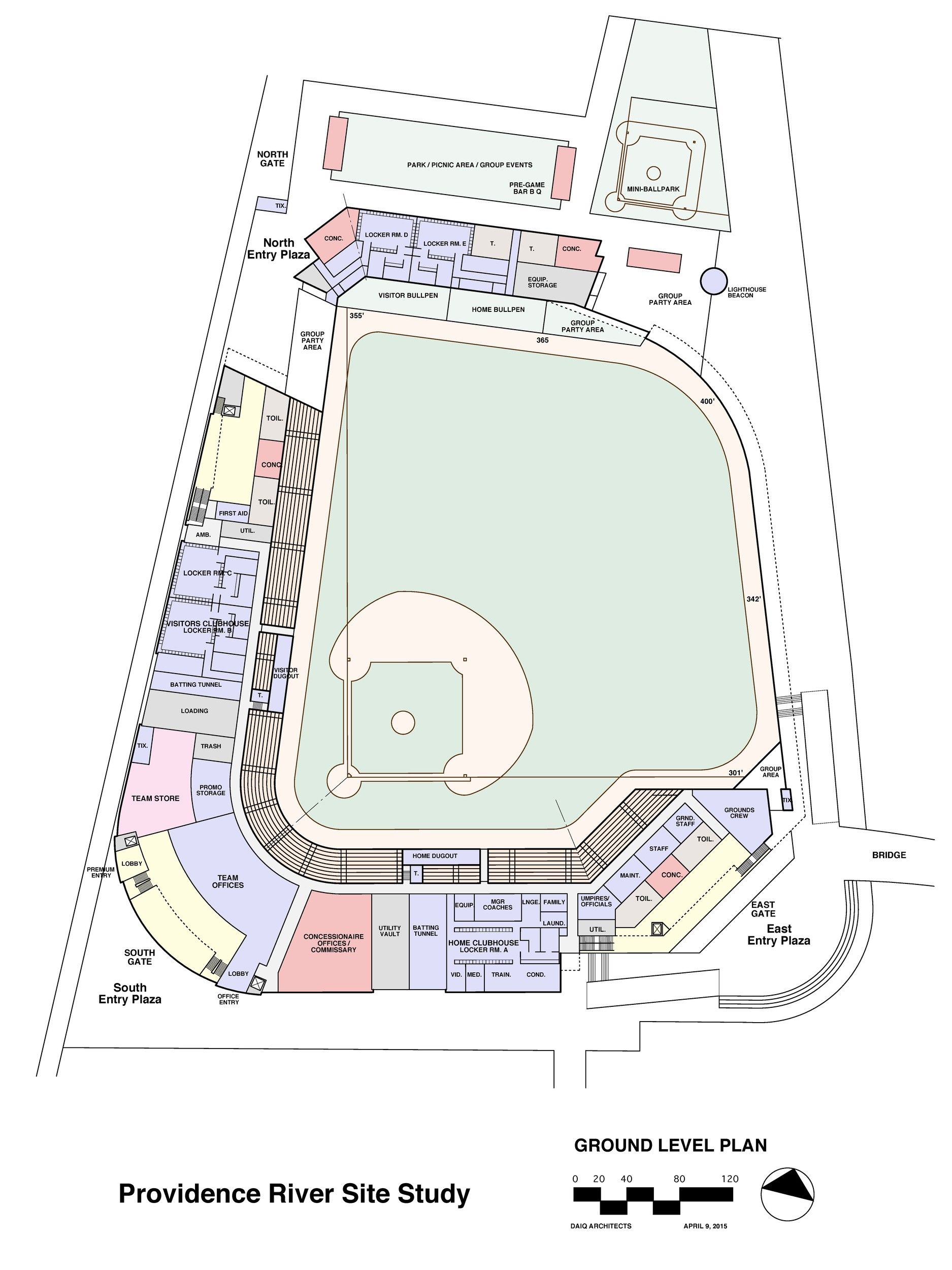 Architectural plans for the Providence baseball stadium