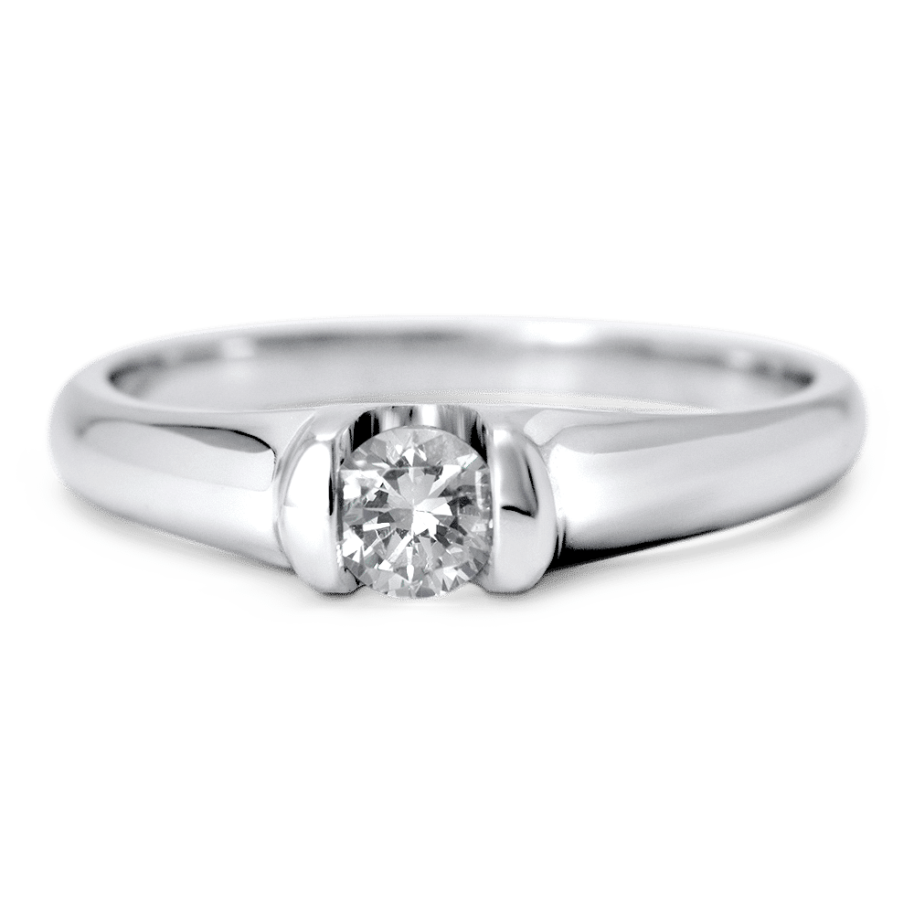 Semi-Bezel Engagement Ring - Engagestudio