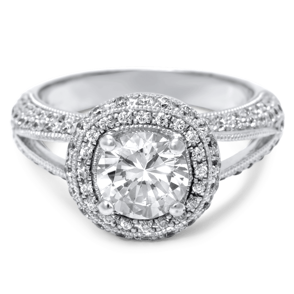 Bezel Halo Engagement Ring - Engagestudio