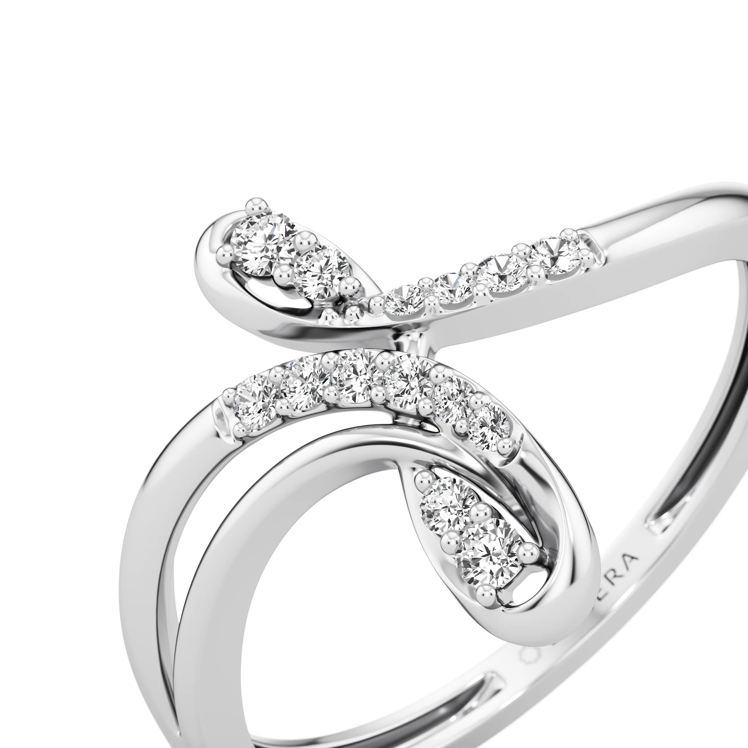 Aurora Swirl Diamond Ring