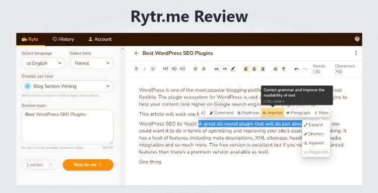 Rytr Review: Best AI Writing Tool ? - (September 2023)