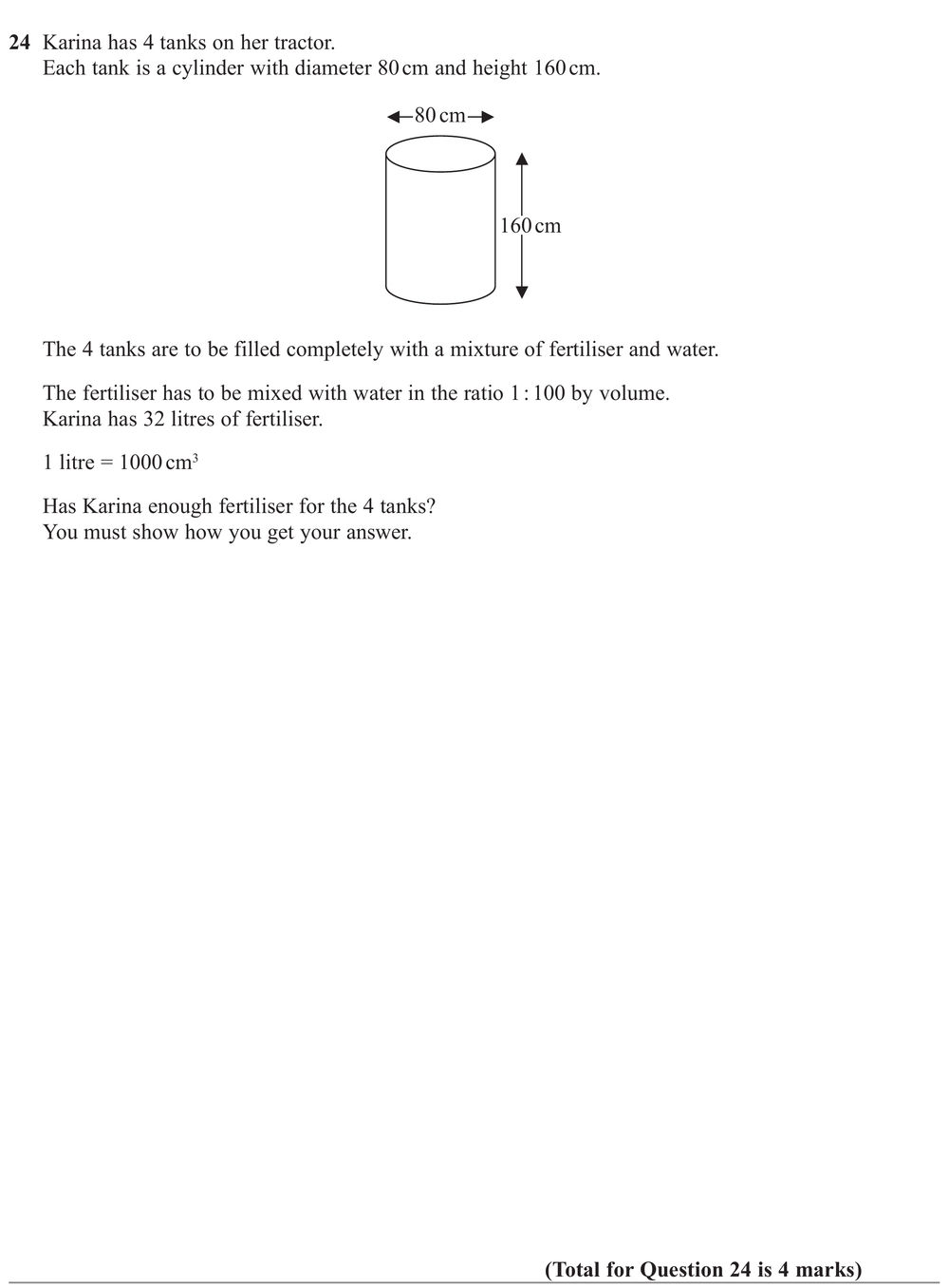 ExamQ: GCSE Maths - Foundation - Autumn 2022 - Paper 3 - Question 24