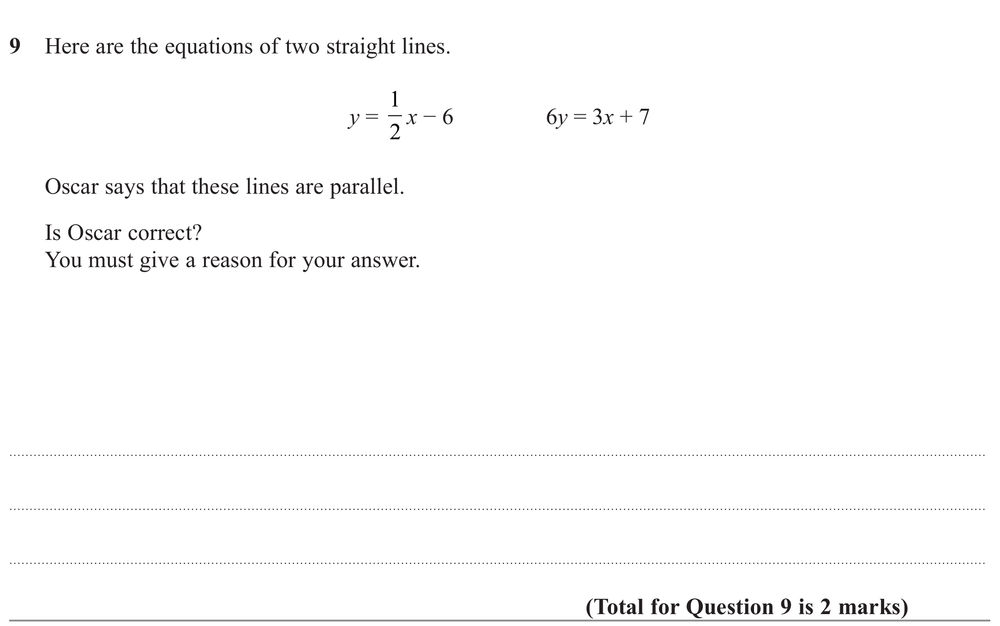ExamQ: GCSE Maths - Higher - Autumn 2022 - Paper 2 - Question 9