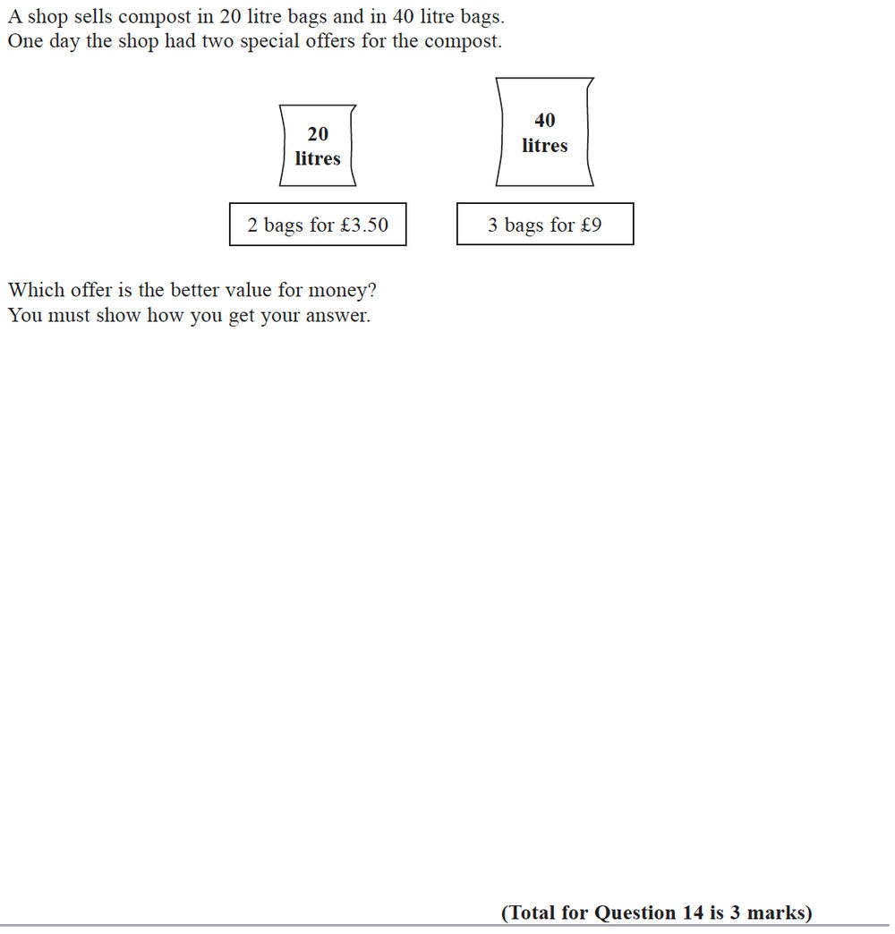 ExamQ: GCSE Maths - Foundation - Autumn 2019 - Paper 2 - Question 14