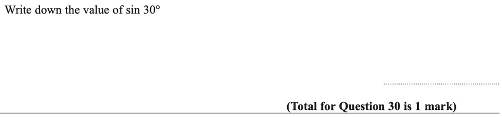 ExamQ: GCSE Maths - Foundation - Summer 2022 - Paper 1 - Question 30