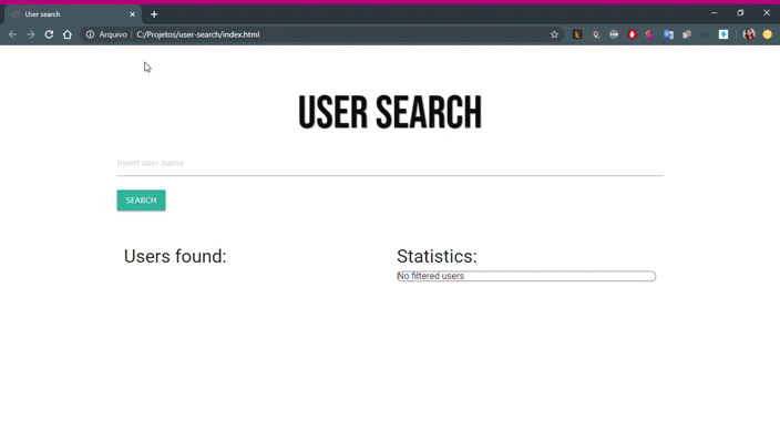 GitHub - fabianysousa/user-search: 🔍 Desafio 1 do Bootcamp Fullstack da IGTI utilizando API. O ...