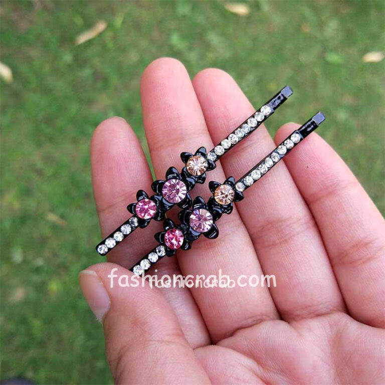 Pink Crystal Designer Hair Pin for Wedding | FashionCrab.com