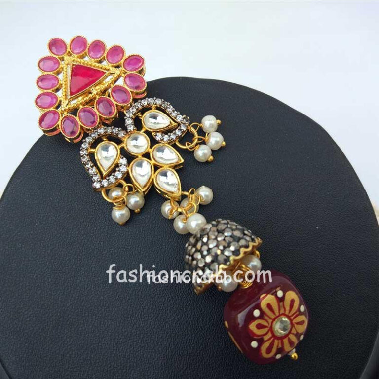 Maroon Colour Bridal Jewellery Set for Wedding | FashionCrab.com