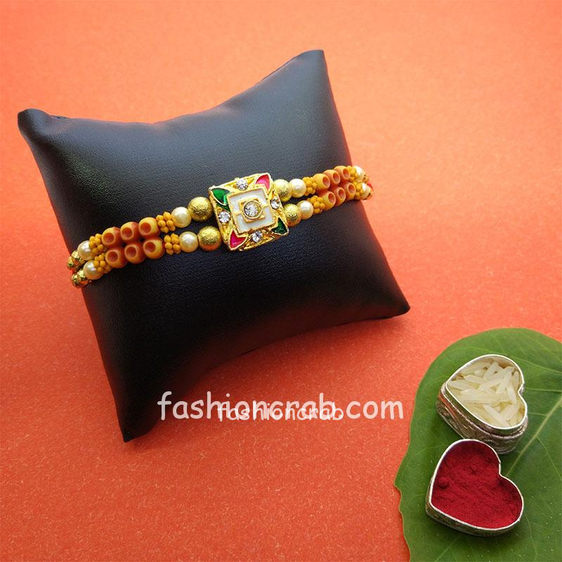 Multicolor Floral Rakhi | FashionCrab.com
