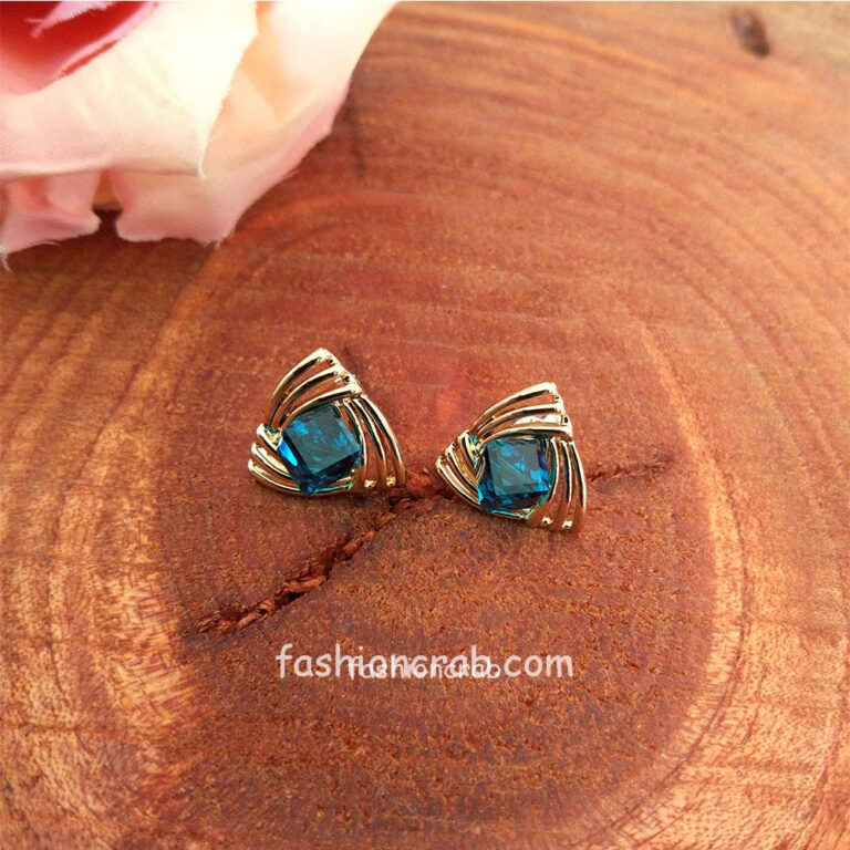 Light Blue Traditional Stud Earrings for Women | FashionCrab.com
