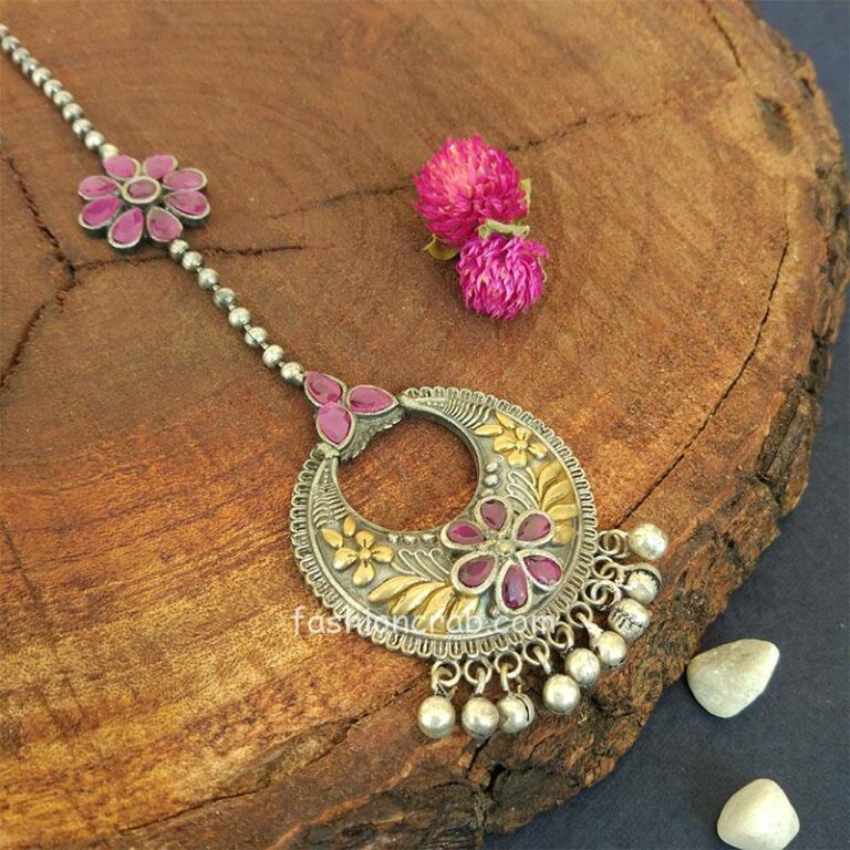 Silver Colour Round Pendant Chain for Girls | FashionCrab.com