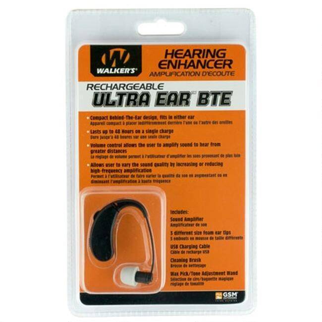 Walker’s Ultra Ear Behind the Ear Hearing Enhancer Black - Feather Arms