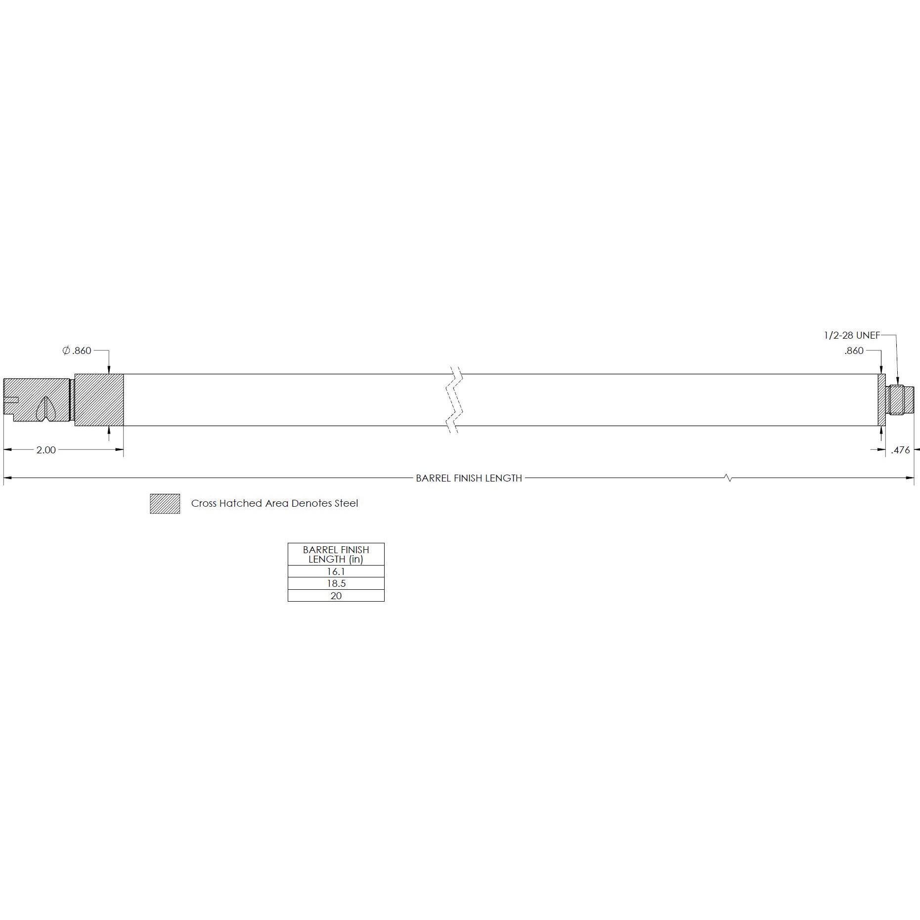 Proof Carbon Fiber Drop In Barrel For CZ 455/457 22 LR 18.5" 1:16 Twist ...