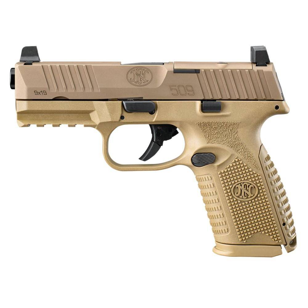FN 509 Midsize Mrd Handgun 9mm Luger 10rd Magazines (2) 4" Barrel Fde ...