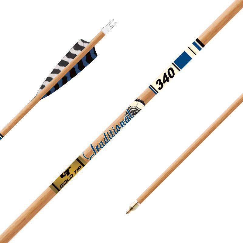Gold Tip Traditional Xt Arrows - 340 - 5″ Barred Feathers - 1/2 Dozen ...