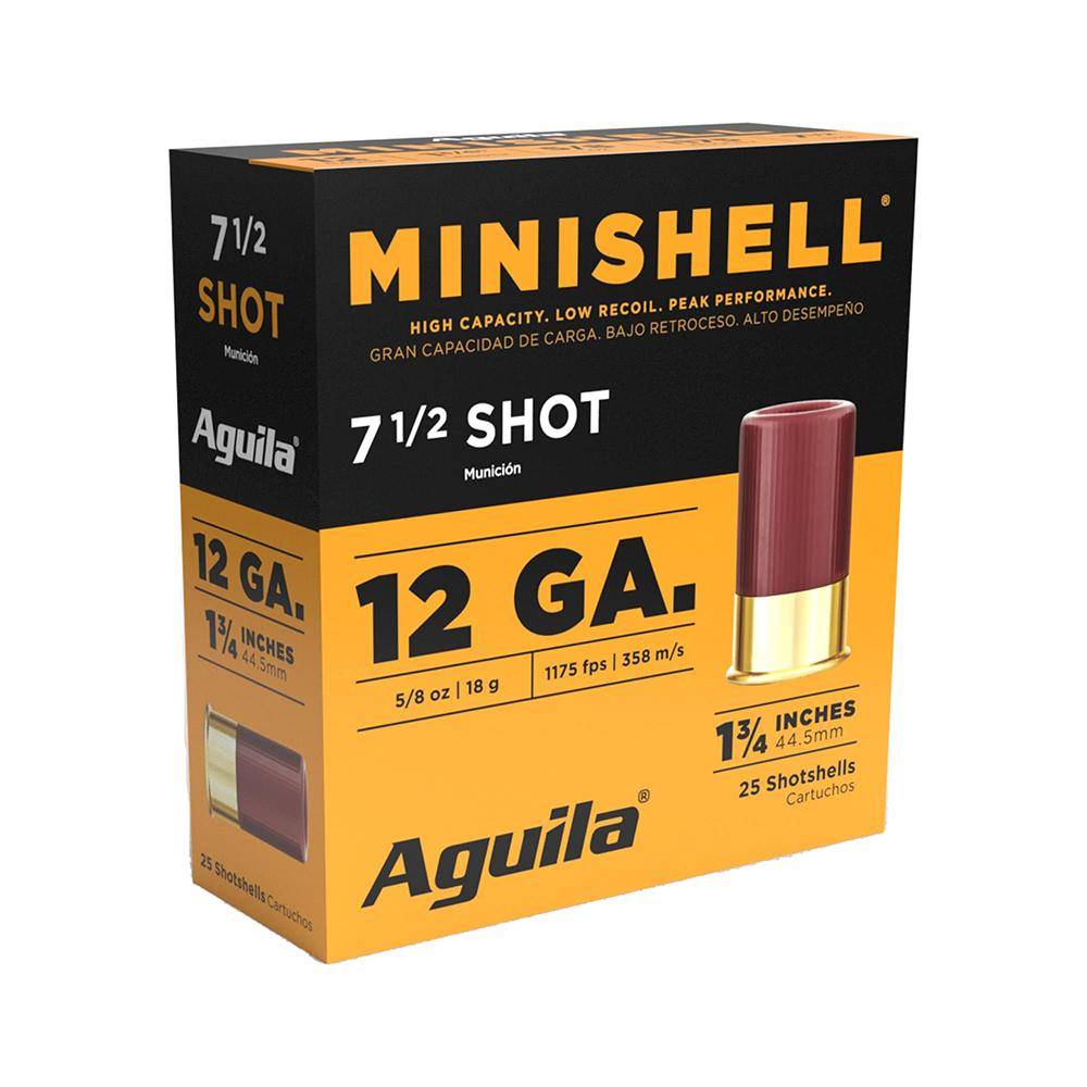 Aguila Minishell Shotshells 12ga 1-3/4″ 5/8oz 1200 Fps #7.5 25/ct ...