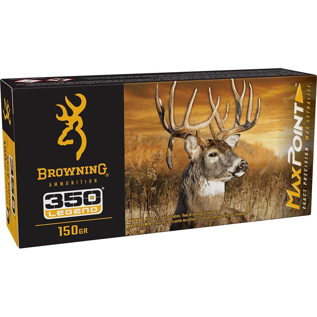 Browning Max Point Rifle Ammunition 350 Legend 150gr Pt 2325 Fps 20/ct ...