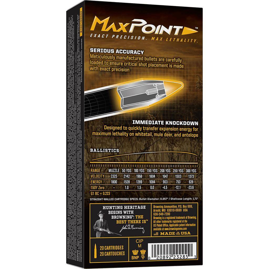 Browning Max Point Rifle Ammunition 350 Legend 150gr Pt 2325 Fps 20/ct ...