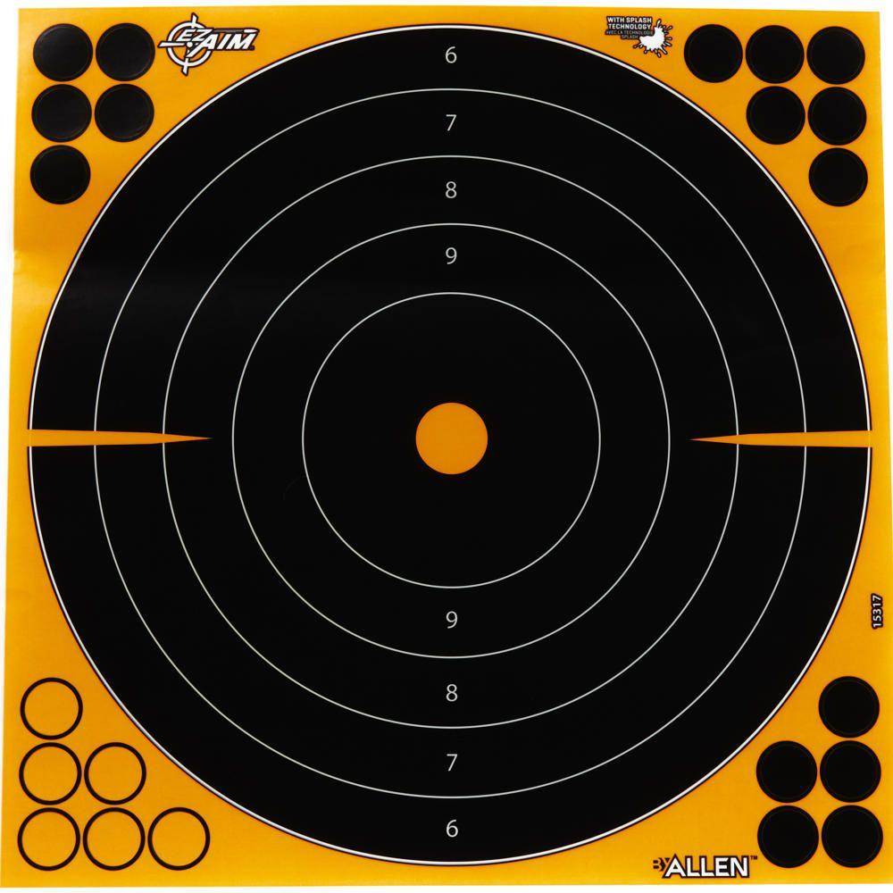 Allen EZ Aim Adhesive Splash Bullseye Target 12″ Black and Yellow 25 ...
