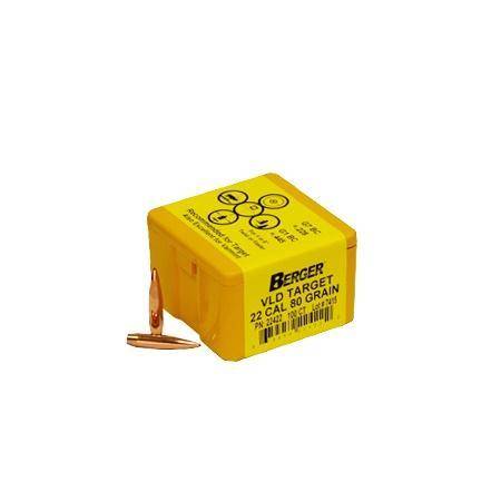 Berger Match Grade Target Bullets .22 Cal .224" 80 Gr VLD TARGET 100 ...