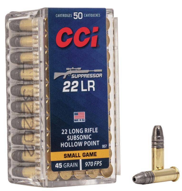 CCI 22 Suppressor Rimfire Ammuntion .22 LR 45 Gr JHP 970 Fps 50/ct ...