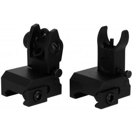 Tacfire AR Front & Rear Flip Up Iron Sights - Feather Arms